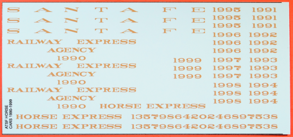 HO Decals – Pullman Horse Express 1990, Dulux Gold – The Santa Fe ...