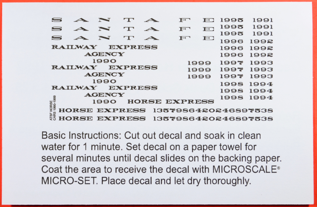 HO Decals – Pullman Horse Express Car, White. – The Santa Fe Railway ...