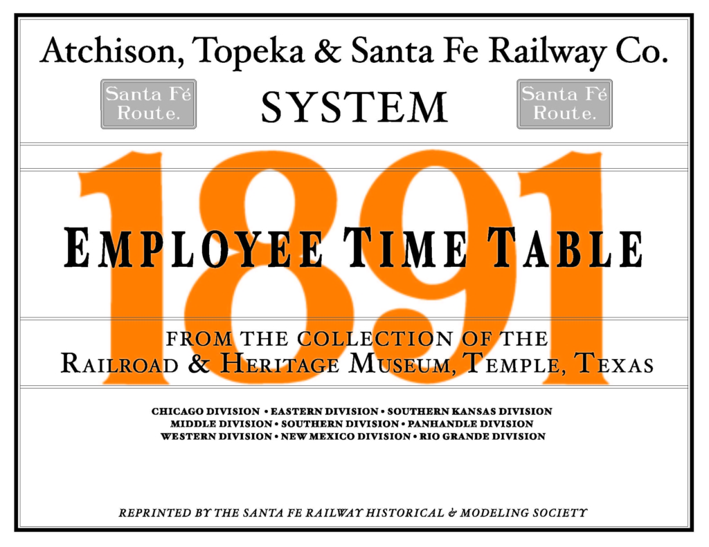 System Employee Timetables, 1891 (Digital Download) – The Santa Fe ...