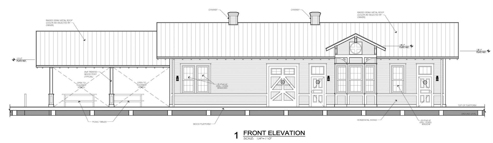 Philmont Metcalf Station, front elevation – The Santa Fe Railway ...